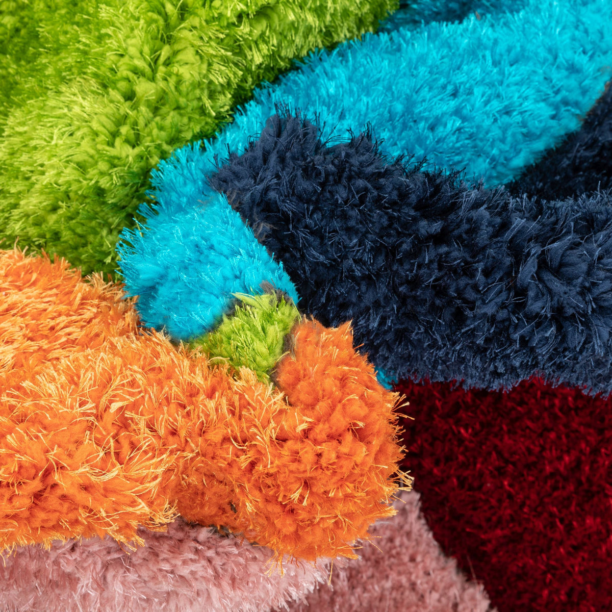 Newport Modern Geometric Shag Multi 3D Textured Thick & Soft Shag Rug ...